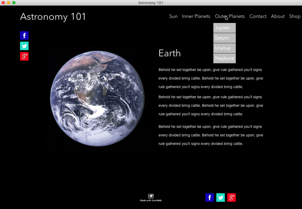 Everwebs Navigation Menu Widget Part I Adding A Menu Website Building For Mac Os X Everweb