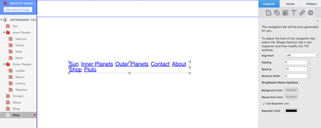 EverWeb’s Navigation Menu Widget Part II: Styling Options - Website Building for Mac OS X ...
