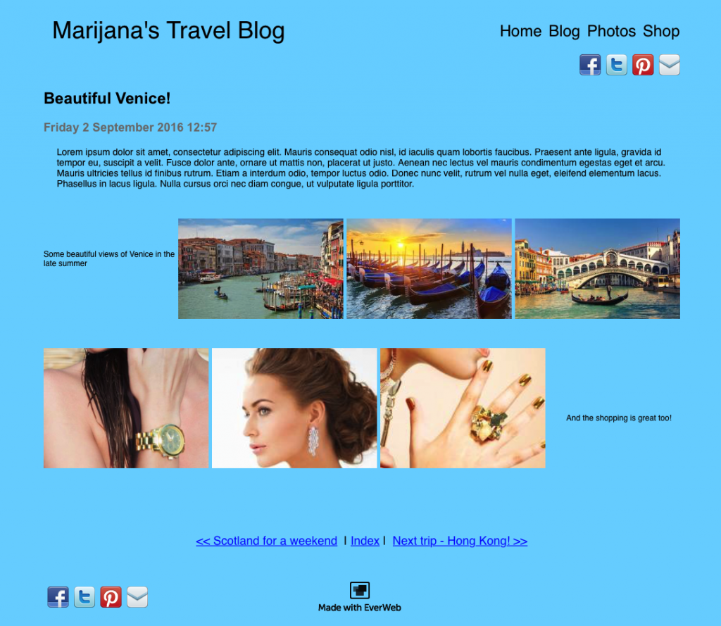 Working with Images in Blog Posts - Website Building for Mac OS X | EverWeb Website Builder