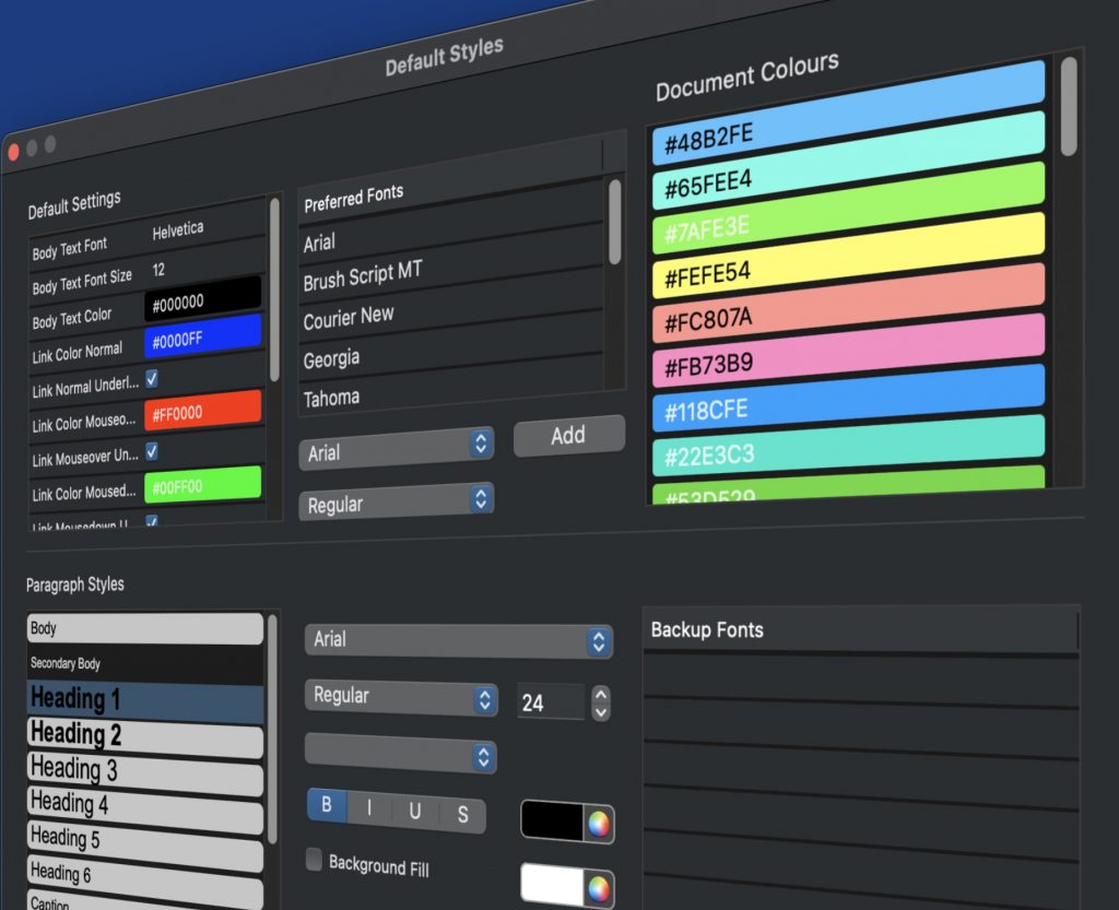 Setting Up Global Text Styles and Color Preferences in EverWeb - Website Building for Mac OS X ...